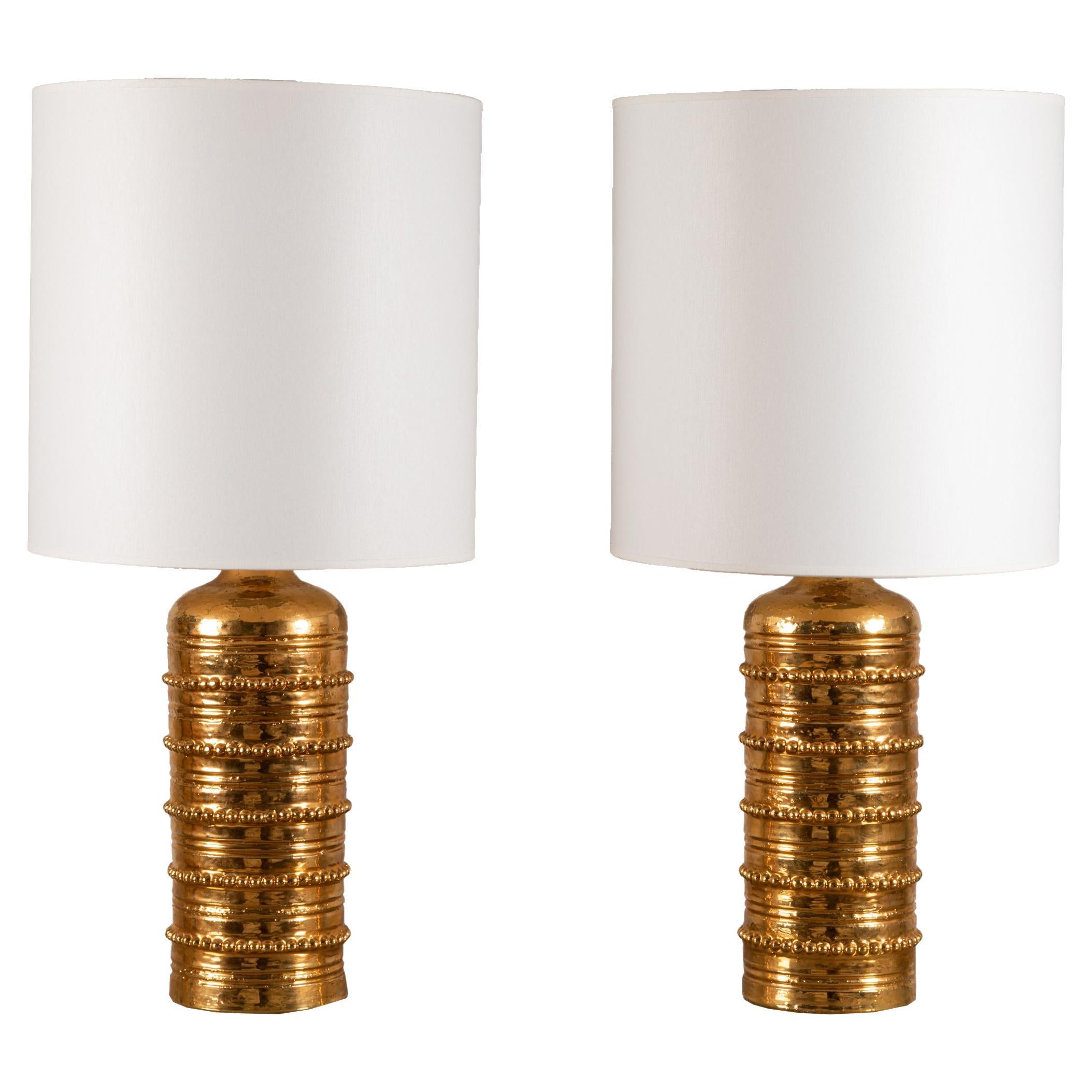 Pair of Unusual Bitossi Lamps For Sale at 1stDibs