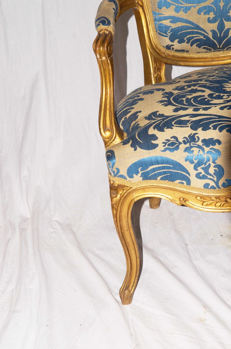 Pair of Gilded Rococo Armchairs at 1stDibs