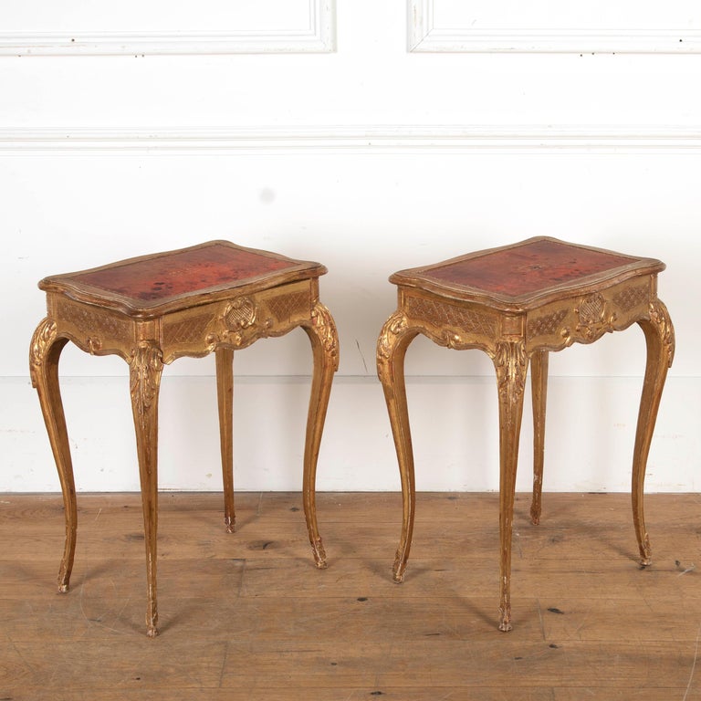 Pair of Gilded Side Tables For Sale at 1stDibs