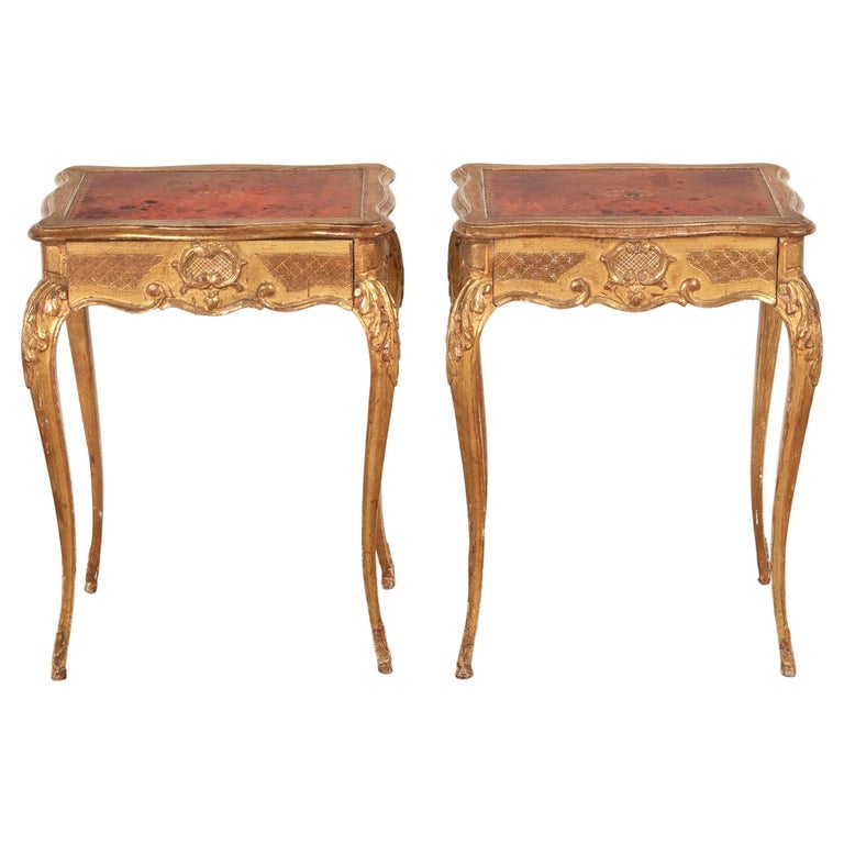 Pair of Gilded Side Tables For Sale at 1stDibs