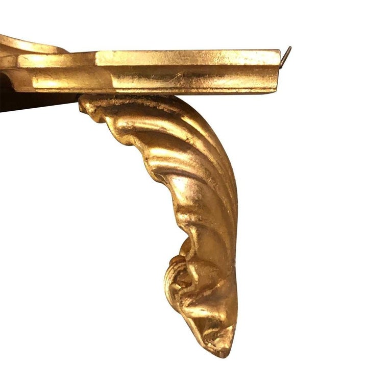 Pair of Gilded Wood Georgian Style Carved Shell Brackets at 1stDibs