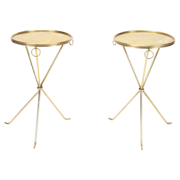 Pair of Gilt Brass Round Drinks Tables, Contemporary at 1stDibs