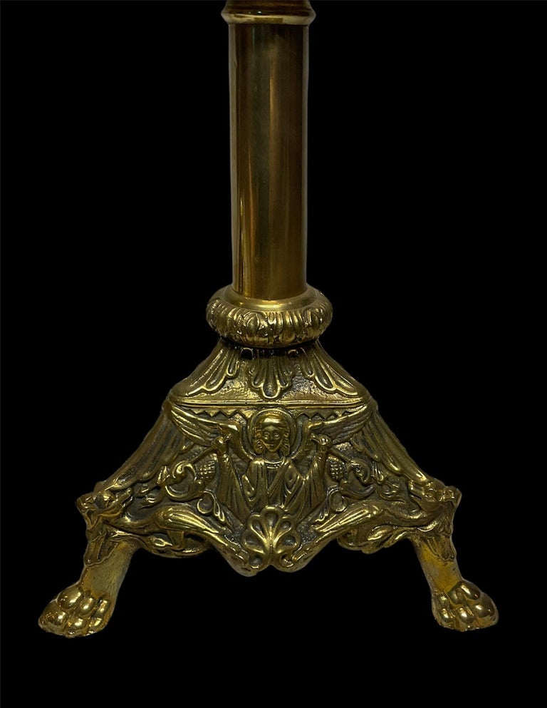 Pair of Gilt Bronze Church Altar Candle Holder/Candelsticks For Sale at ...