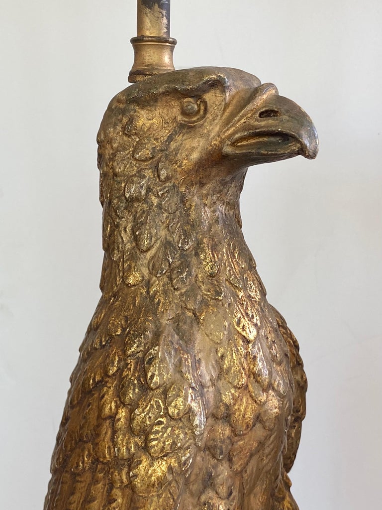 Pair of Gilt Eagle Lamps For Sale at 1stDibs