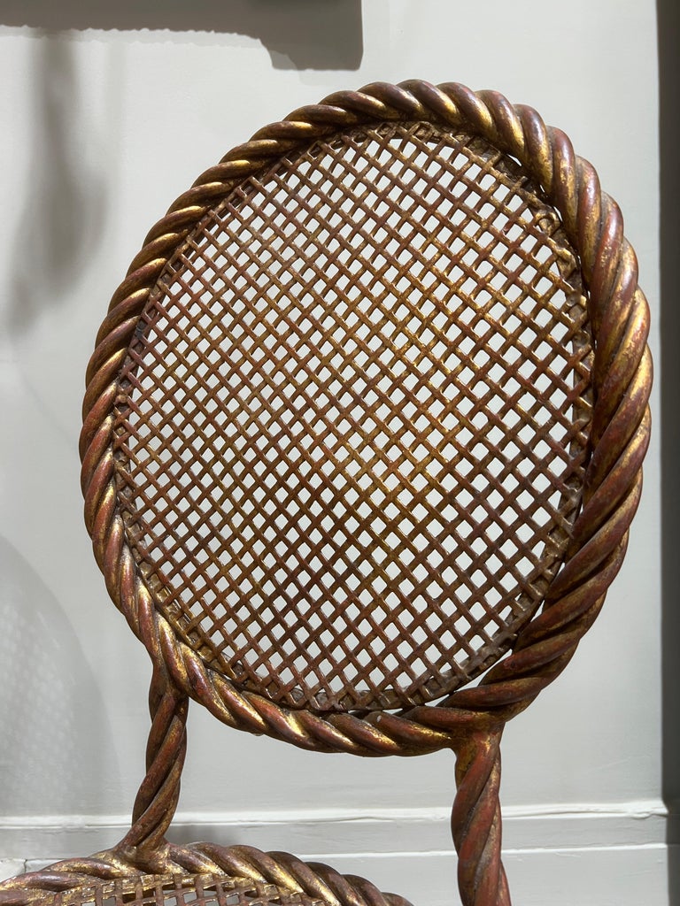 Pair of Gilt Iron Chairs Maison Ramsay, circa 1930 For Sale at 1stDibs