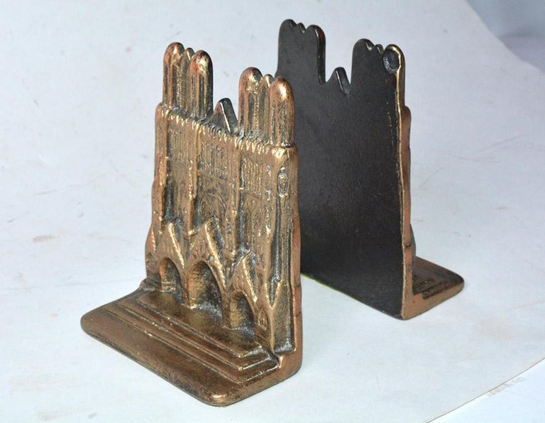Pair of Gilt Metal Bookends of Notre Dame of Paris For Sale at 1stDibs ...