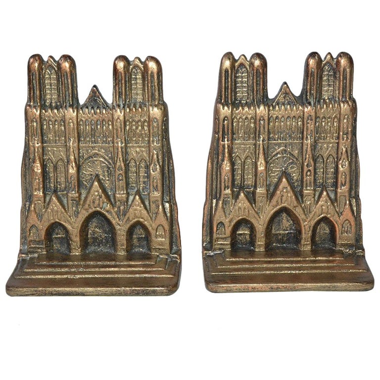 Pair of Gilt Metal Bookends of Notre Dame of Paris For Sale at 1stDibs ...