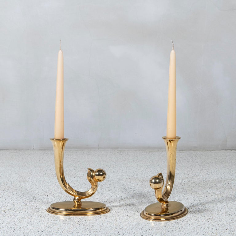 Pair of Gilt Metal Candlesticks W.M.F. Germany, Mid-20th Century For ...