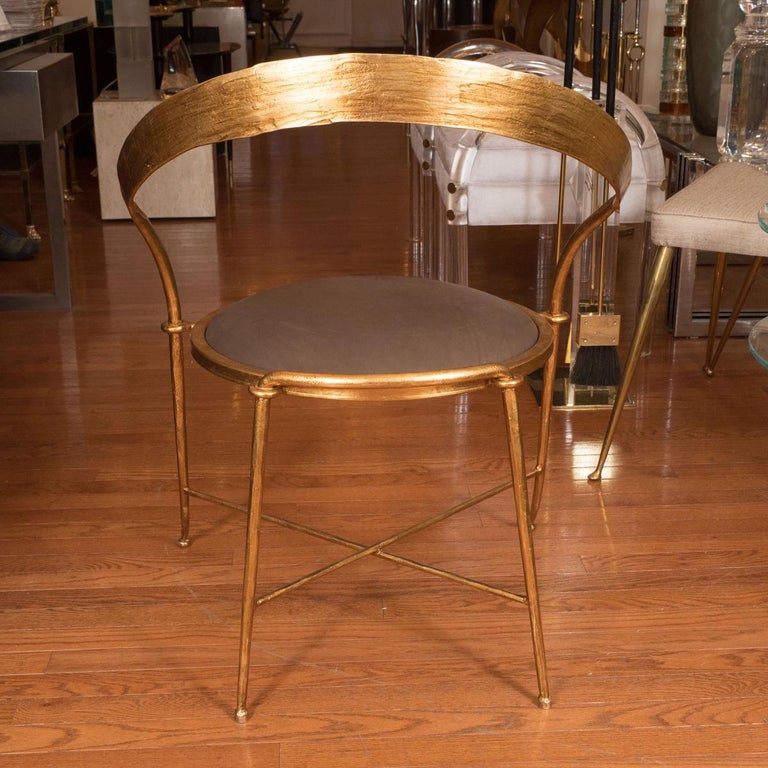 Pair of Gilt Metal, Sculptural Chairs For Sale at 1stDibs