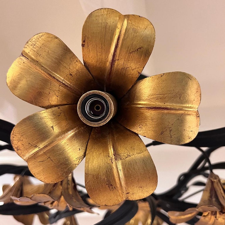 Pair of Gilt Metal Semi Flush Pendants, Sold Individually For Sale at ...