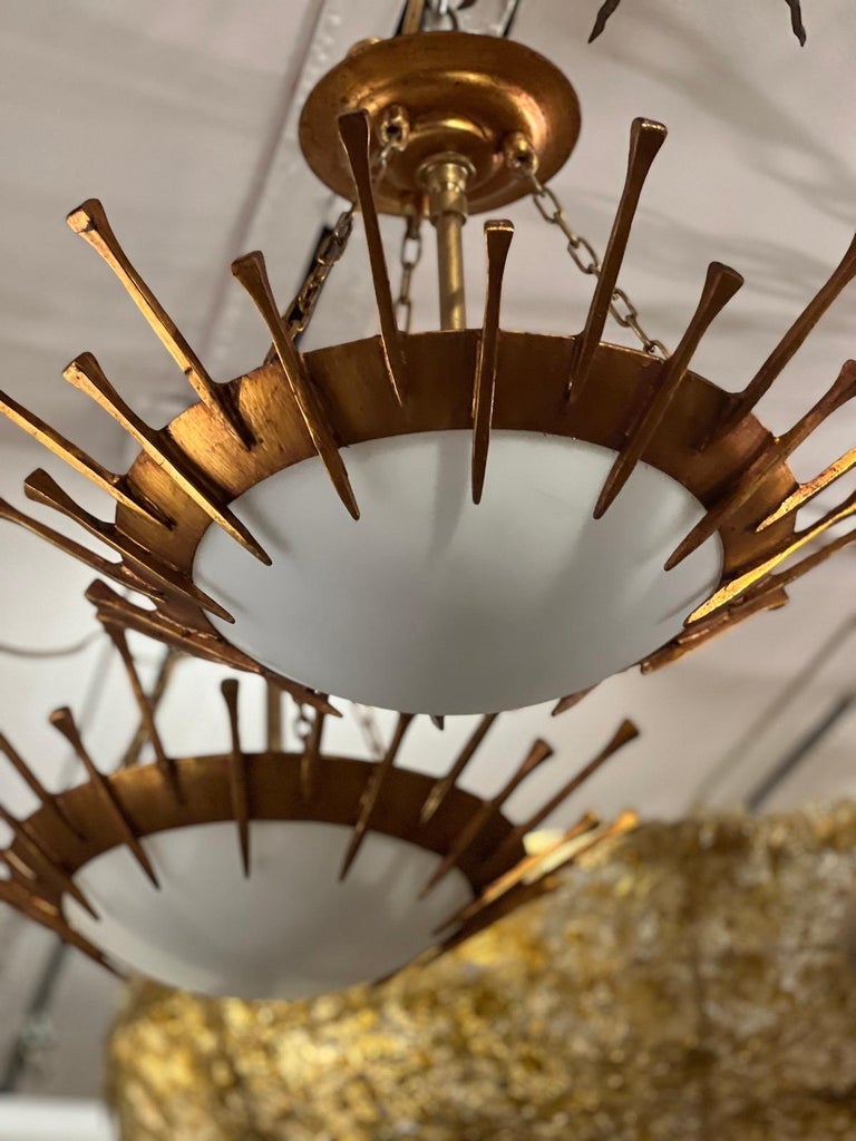 Pair of Gilt Metal Sunburts For Sale at 1stDibs