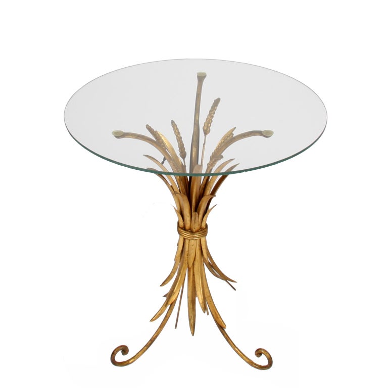 Pair of Gilt Metal Wheat Sheaf Tables at 1stDibs