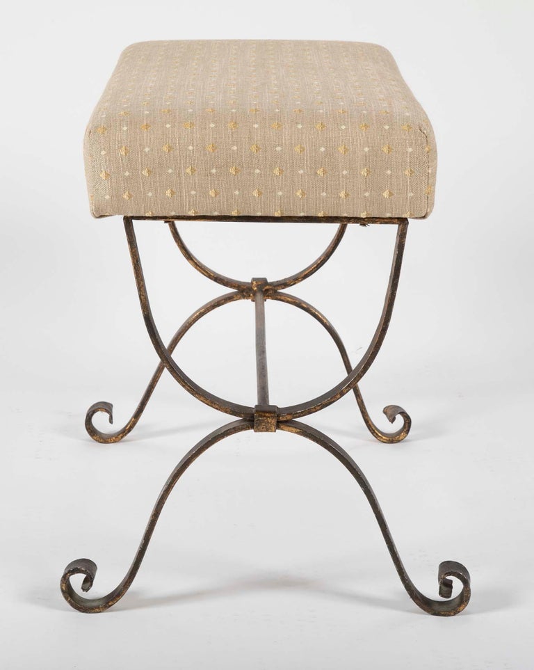 Pair of Gilt Wrought Iron Stools at 1stDibs