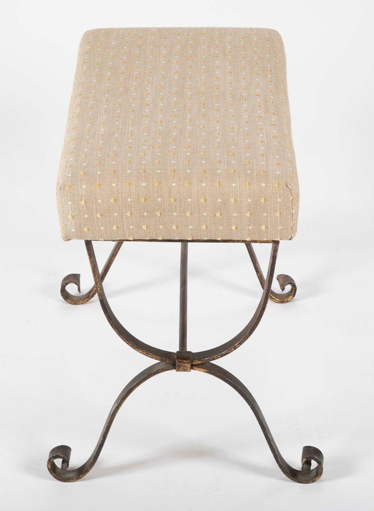 Pair of Gilt Wrought Iron Stools at 1stDibs