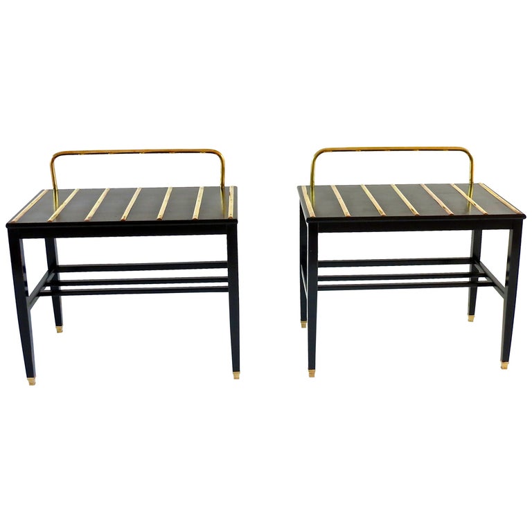 Pair of Gio Ponti Black Walnut Lacquered Side Tables from Hotel Royal ...