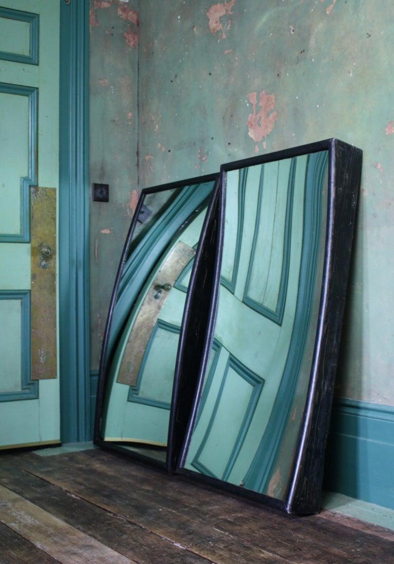 Pair of Glass Optical Distortion Carnival Fairground Mirrors Concave and Convex For Sale at 1stDibs