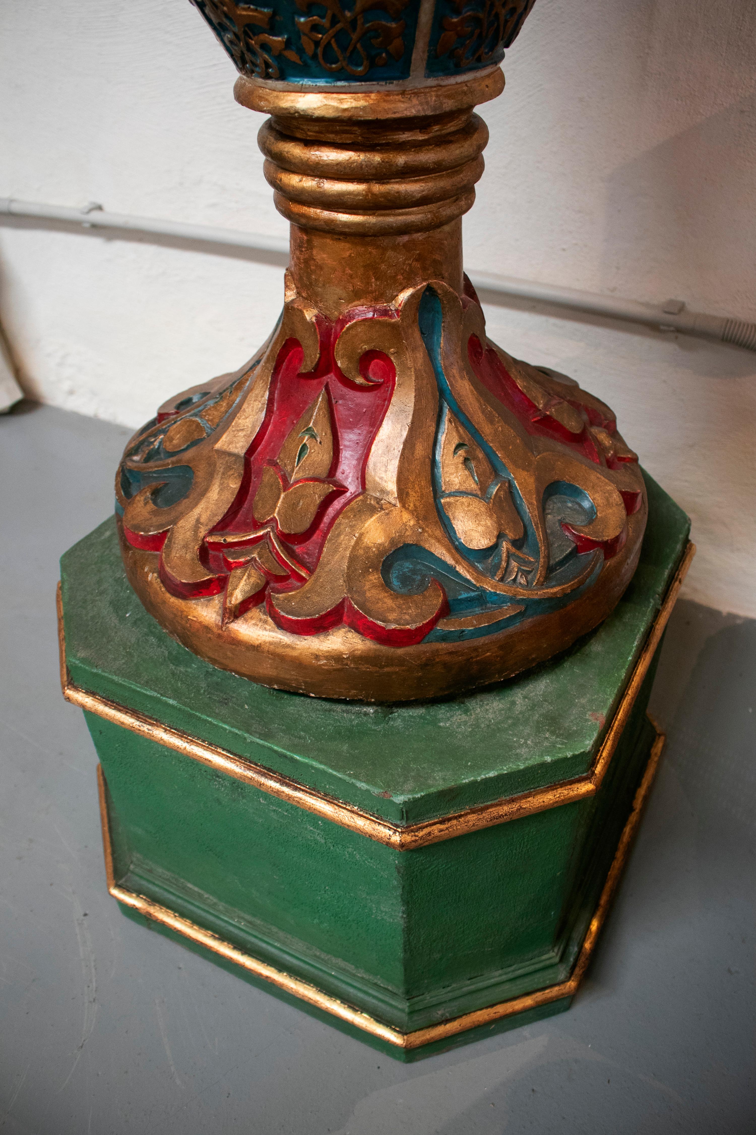 Pair of "Glasses of the Alhambra" of Polychrome and Gold Plaster ...