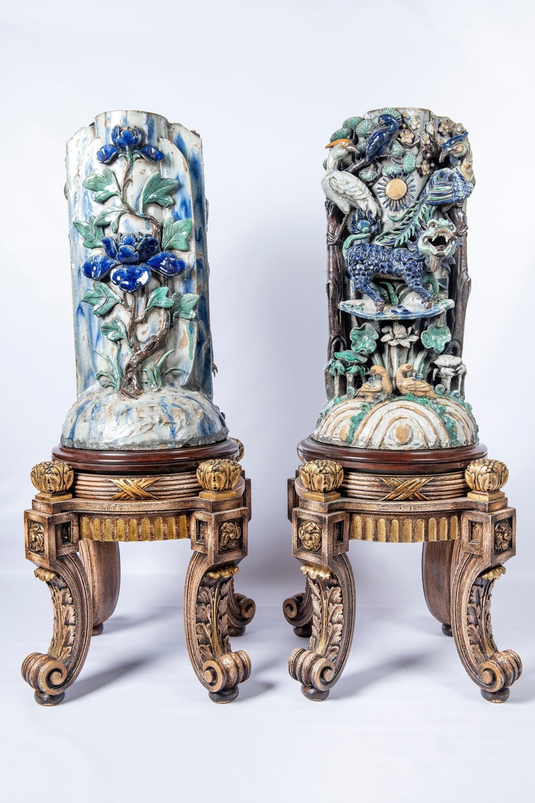 Pair of Glazed Ceramic Chinese Tiles, China, Early 20th Century For ...