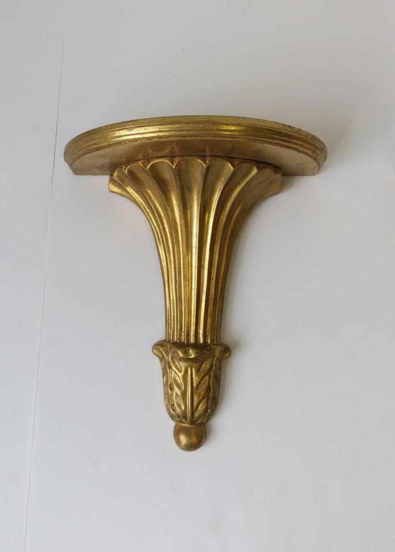 Pair of Gold Gilt Wall Shelf Brackets For Sale at 1stDibs