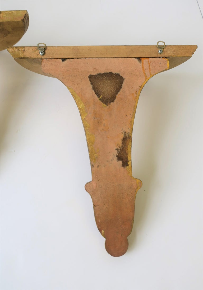 Pair of Gold Gilt Wall Shelf Brackets For Sale at 1stDibs