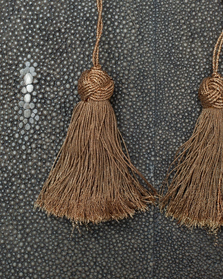 Pair of Gold Metallic Silk Tassels For Sale at 1stDibs