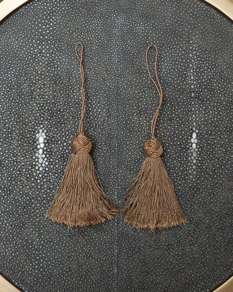 Pair of Gold Metallic Silk Tassels For Sale at 1stDibs