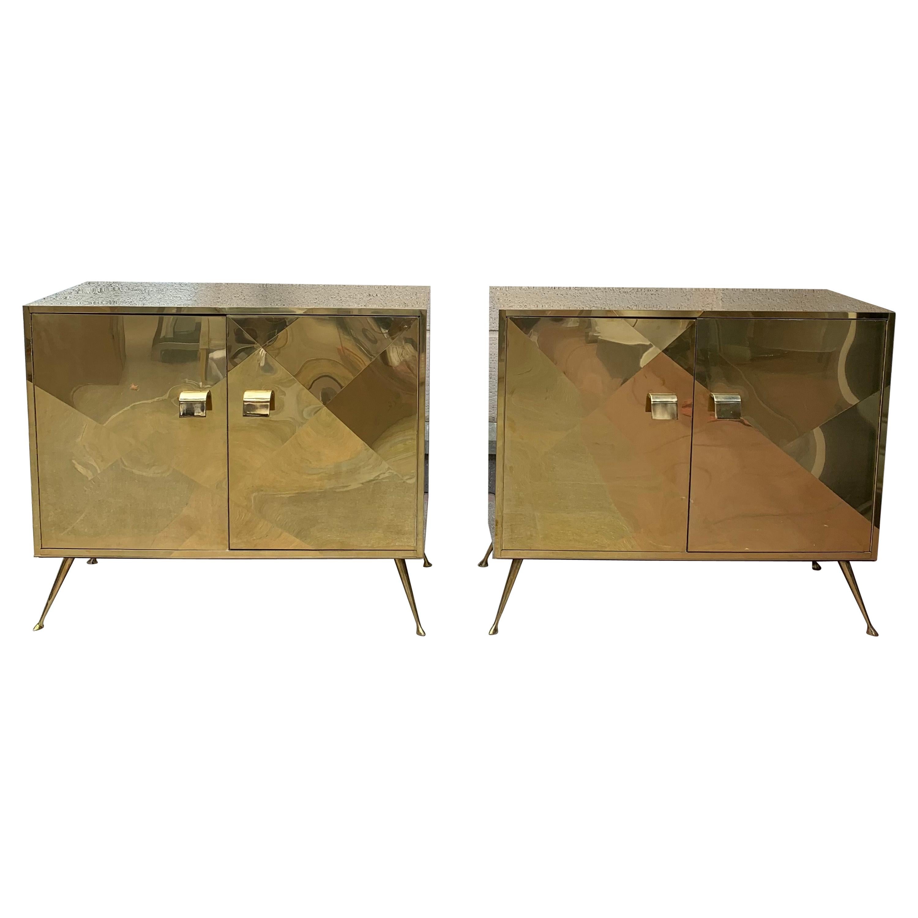Pair of Golden Northern Italian Buffets, 1980 For Sale at 1stDibs