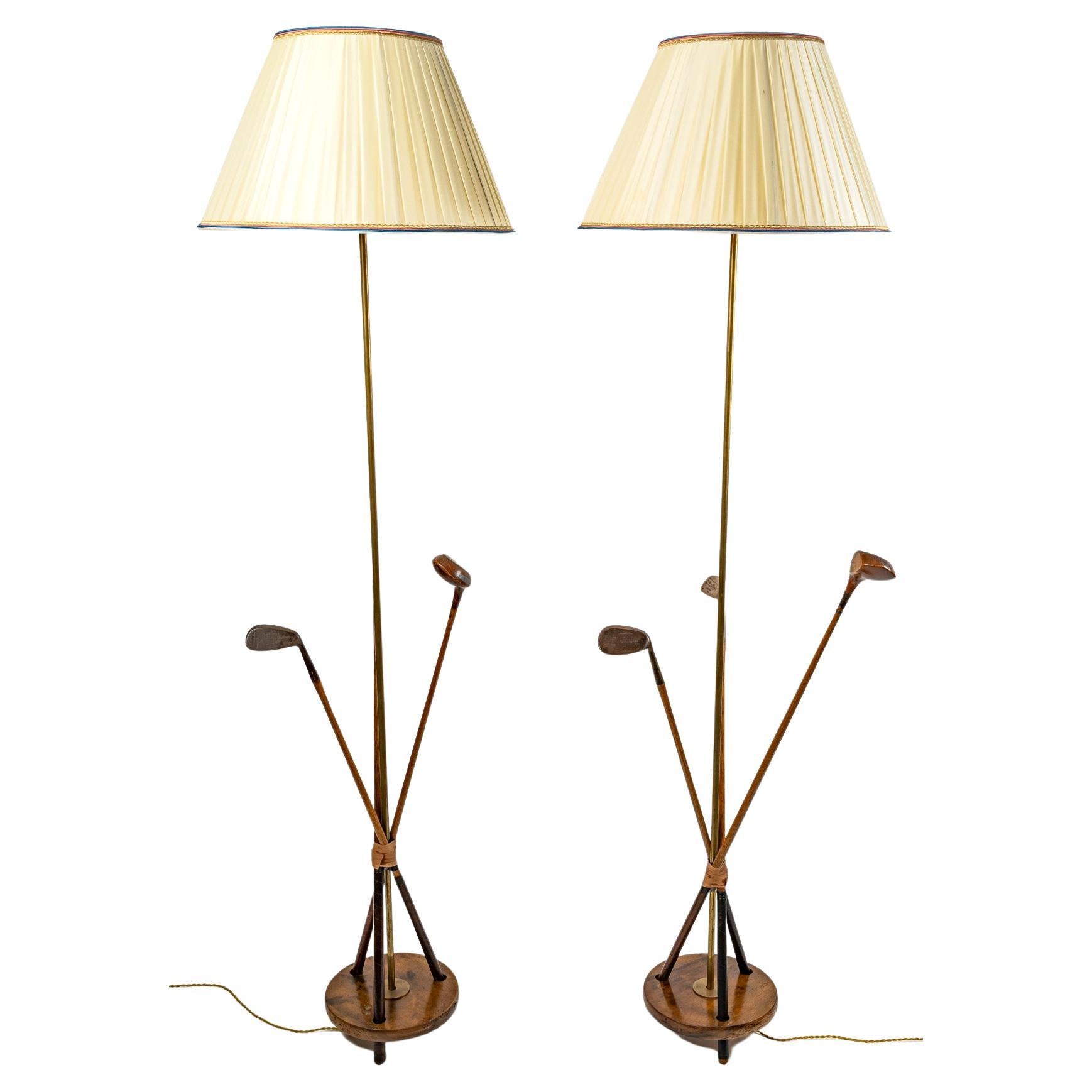 Charming Golf Clubs Floor Lamp at 1stDibs
