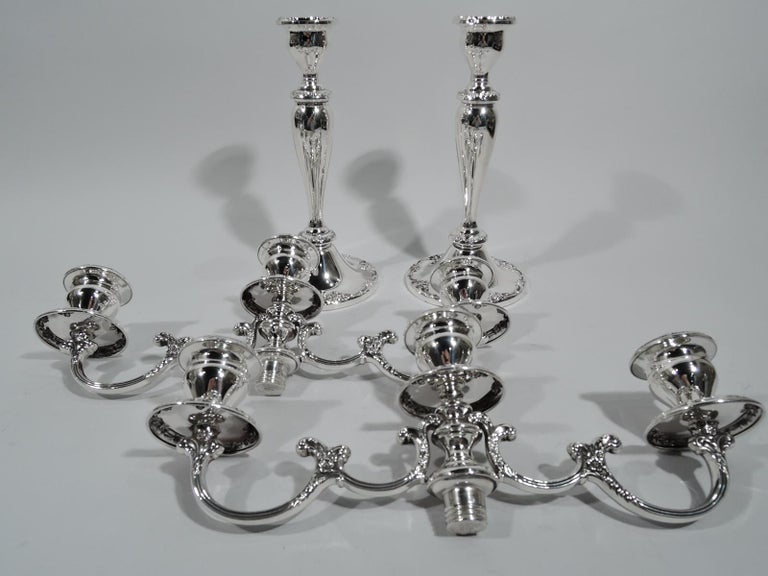 Pair of Gorham Melrose Sterling Silver 3-Light Candelabra at 1stDibs