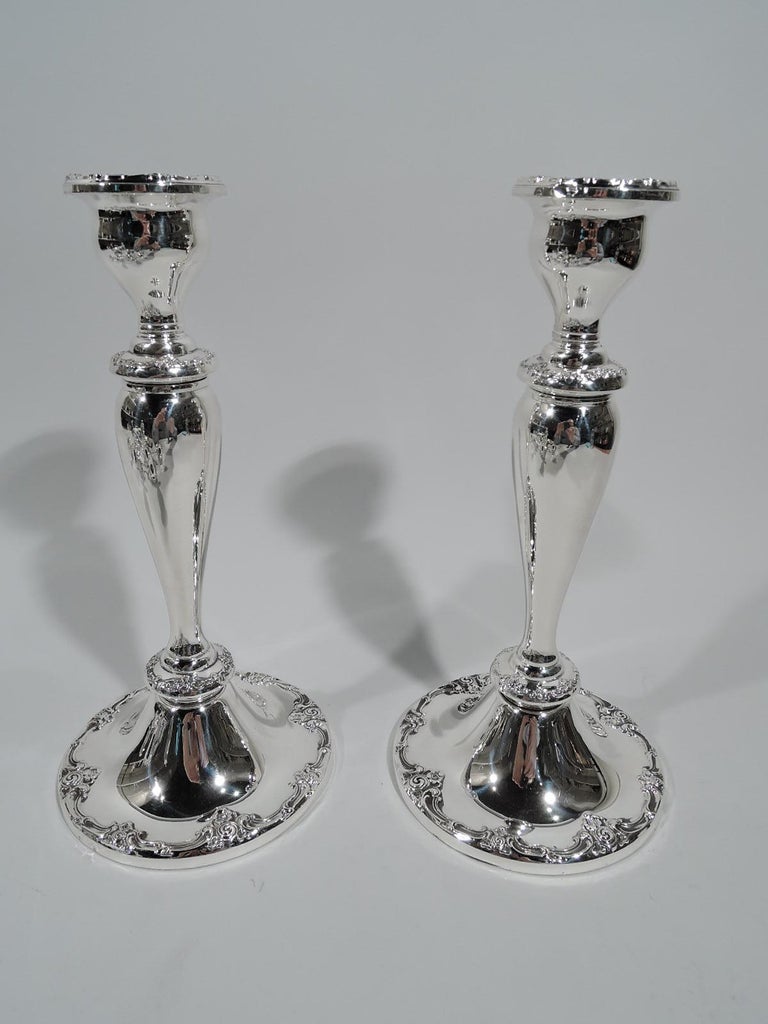 Pair of Gorham Melrose Sterling Silver 3-Light Candelabra at 1stDibs