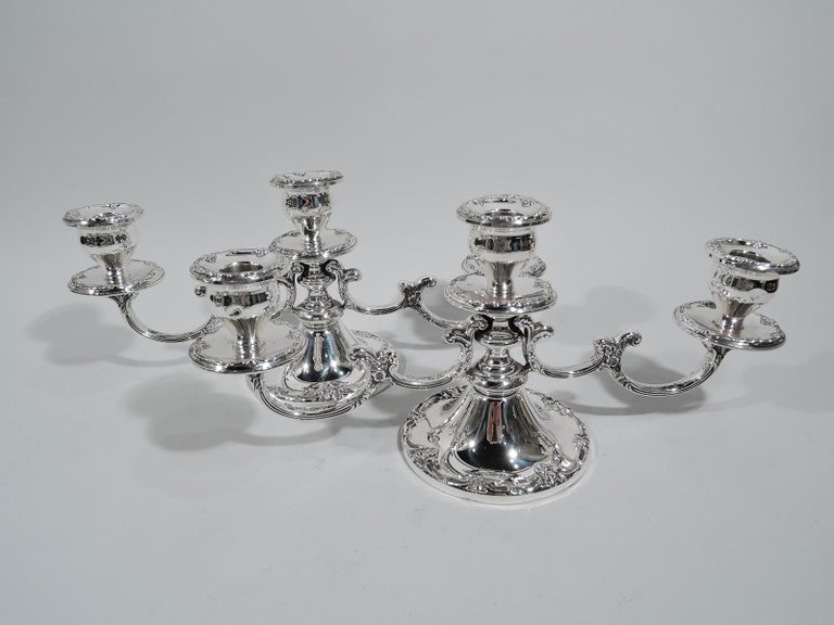 Pair of Gorham Melrose Sterling Silver 3-Light Candelabra at 1stDibs