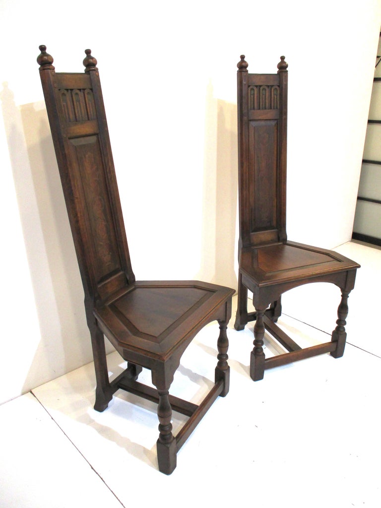Pair of Gothic Altar Chairs by Kittinger at 1stDibs