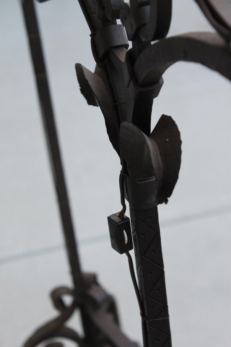 Pair of Renaissance Style Hand Forged Floor Lamps For Sale at 1stDibs