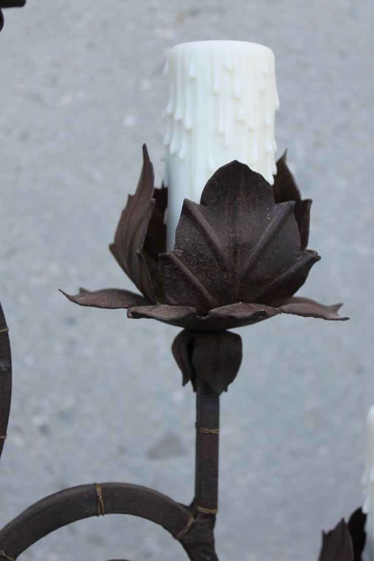 Pair of Renaissance Style Hand Forged Floor Lamps For Sale at 1stDibs