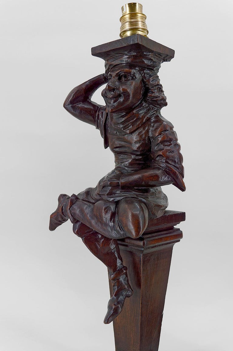 Pair of Gothic Jesters Lamps, France, 19th Century For Sale at 1stDibs