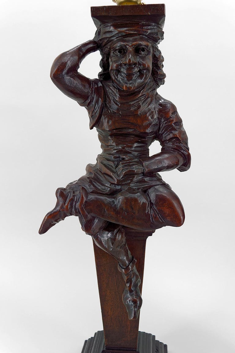 Pair of Gothic Jesters Lamps, France, 19th Century For Sale at 1stDibs