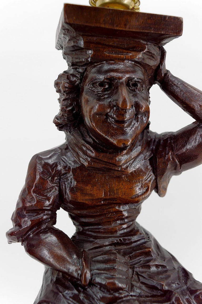 Pair of Gothic Jesters Lamps, France, 19th Century For Sale at 1stDibs