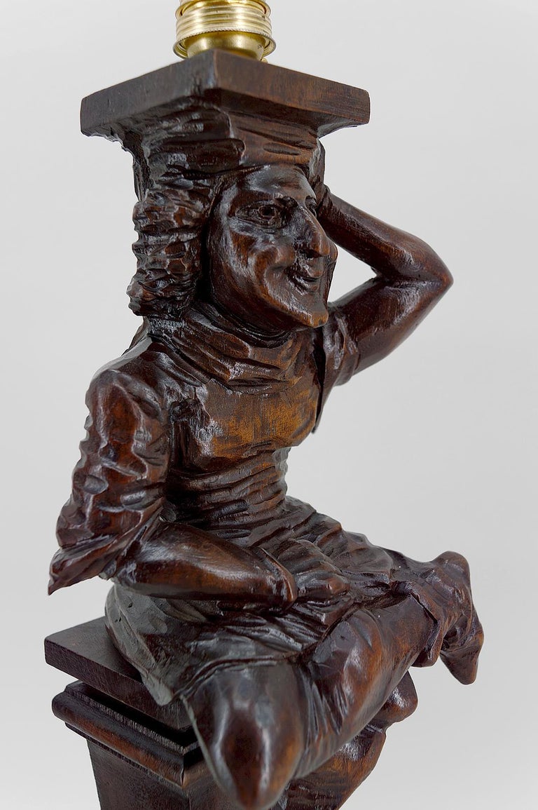 Pair of Gothic Jesters Lamps, France, 19th Century For Sale at 1stDibs