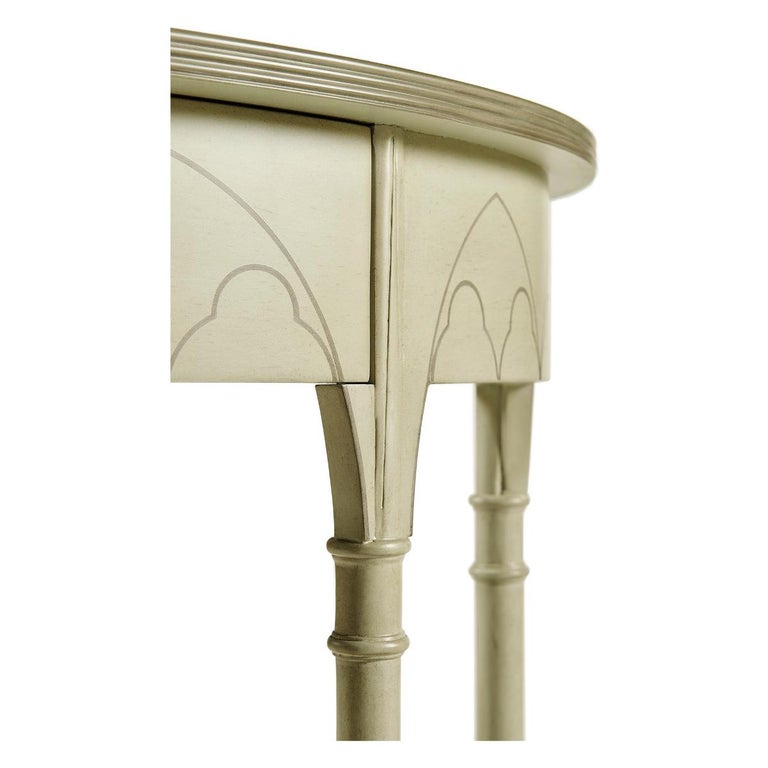 Pair of Gothic Painted Console Tables, Sage For Sale at 1stDibs