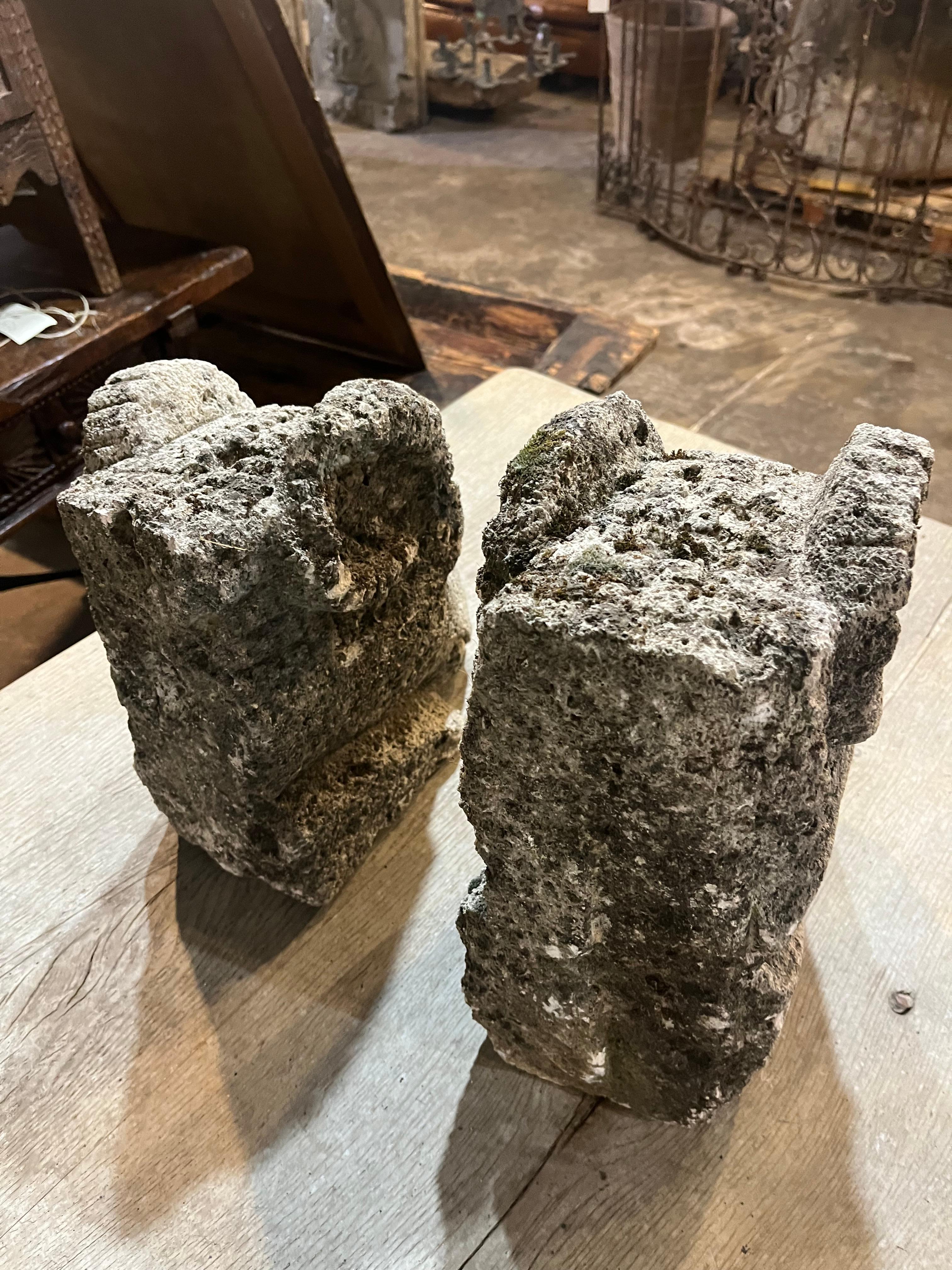 Pair Of Gothic Period French Stone Rams Heads For Sale at 1stDibs