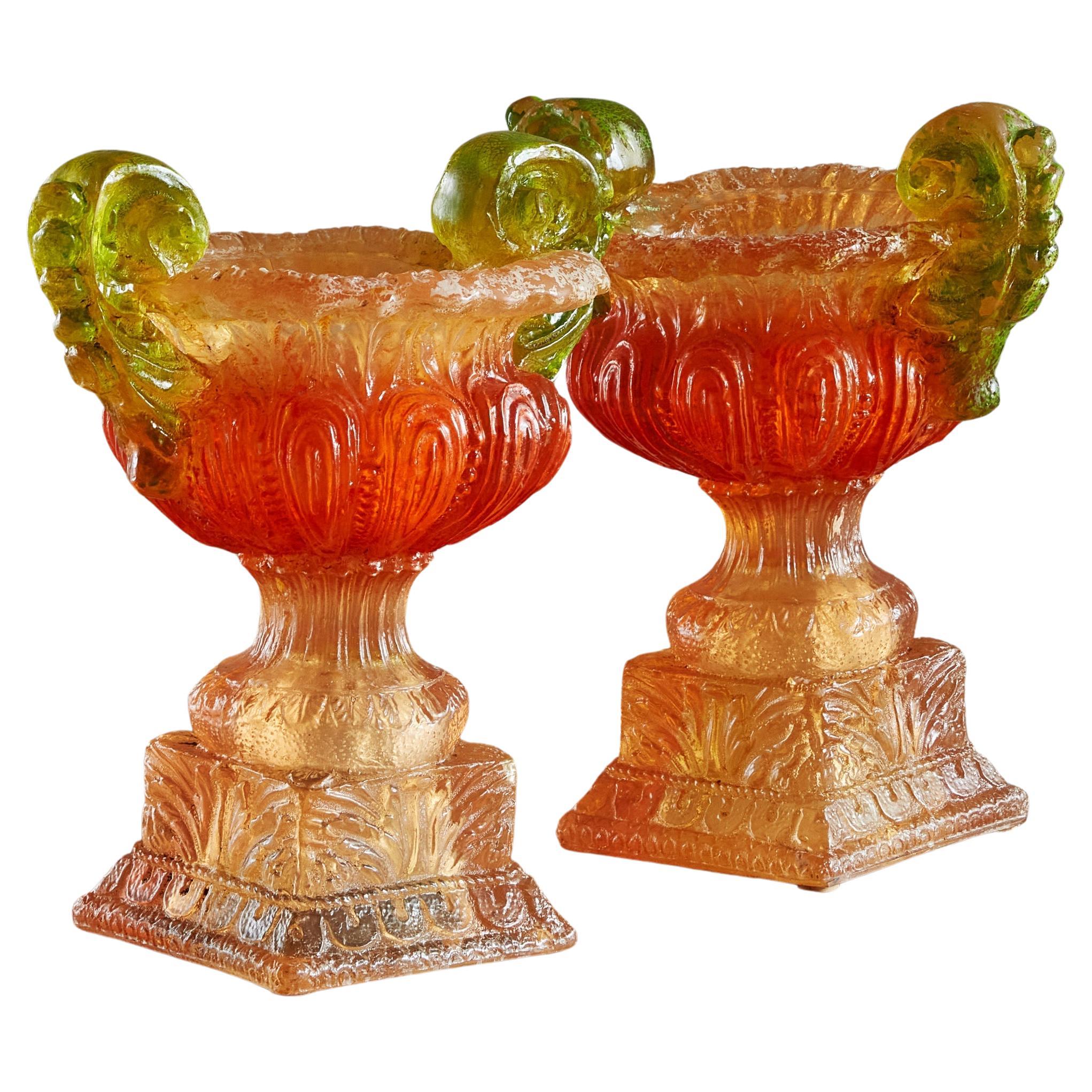Pair of Gradient Resin Compote Vases, Circa 1970 For Sale at 1stDibs