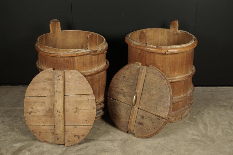 Pair of Grain Barrels from Sweden, circa 1900 at 1stDibs