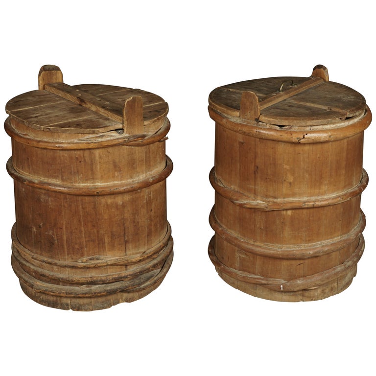 Pair of Grain Barrels from Sweden, circa 1900 at 1stDibs