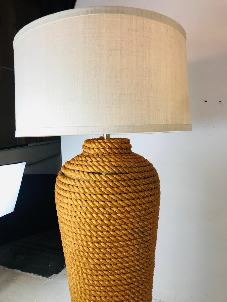 Pair of Grand Scale Rope Floor Lamps at 1stDibs