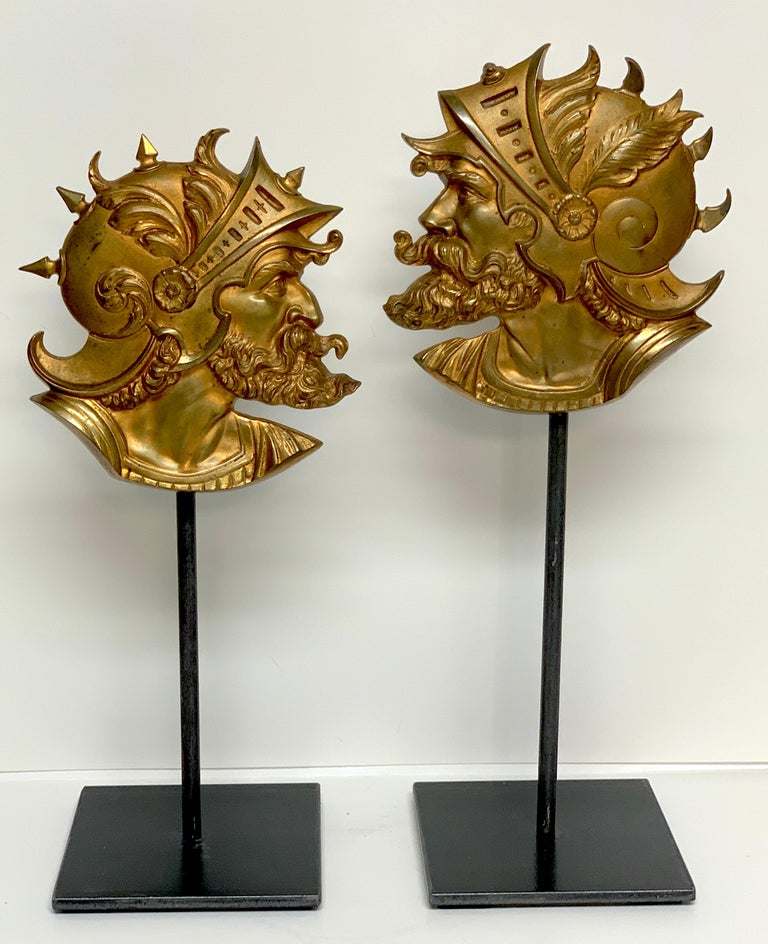 Pair of Grand Tour Gilt Bronze Roman Solider Portrait Medallions For ...