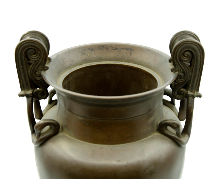 Pair of Grand Tour Greek Revival Bronze Urns on Marble Bases For Sale ...