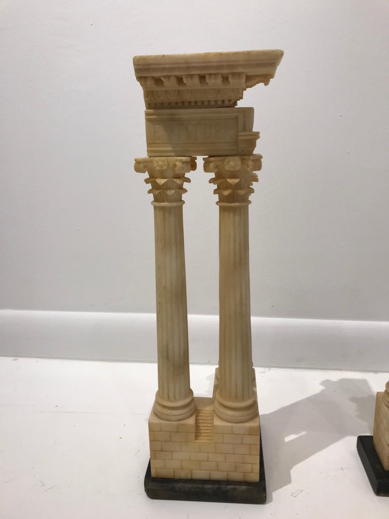 Pair of Grand Tour Models of Roman columns at 1stDibs