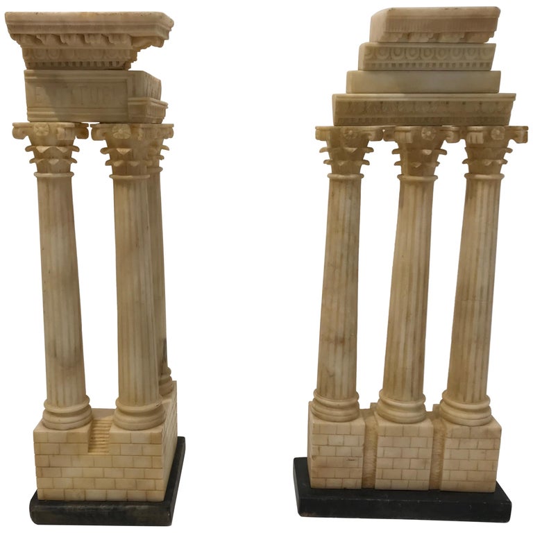 Pair of Grand Tour Models of Roman columns at 1stDibs