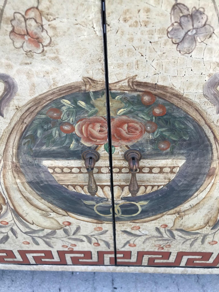 Pair of Greco Roman Motif Side Cabinets at 1stDibs