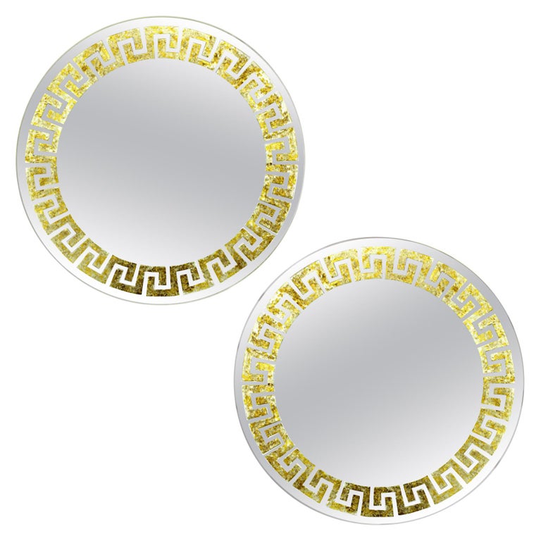 Pair of Greek Key Mirrors by David Marshall For Sale at 1stDibs